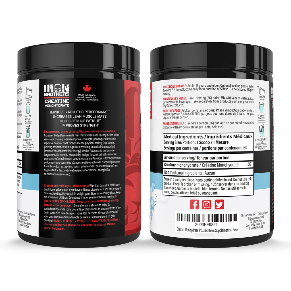 Creatine Monohydrate Powder Supplement by Iron Brothers